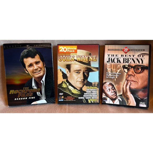Media | Lot Of 3 4 Disc Dvds Set John Wayne Jack Benny The Rockford ...
